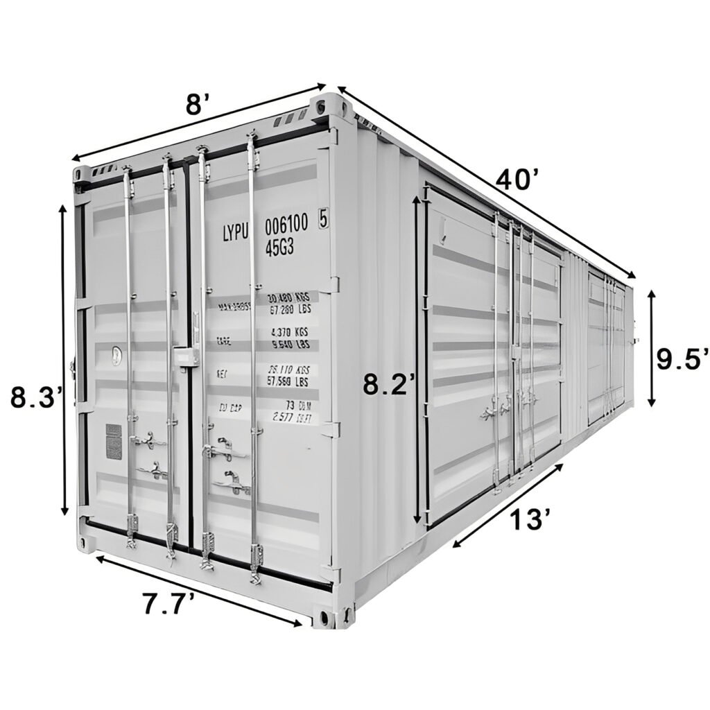 40ft High Cube Storage Container with 2 Side Doors - Colli Trans Containers